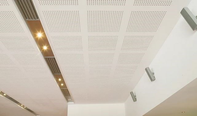 Echostop 12.5mm perforated plasterboard for acoustic applications on ...